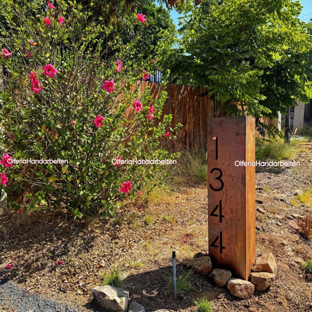 House Numbers Garden Column Outdoor and Garden Outdoor Sculpture ...