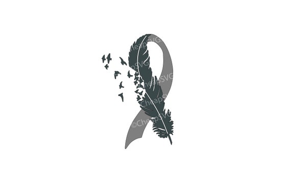 Feather Ribbon Birds Cancer Memorial SVG SFX EPS Cricut Cameo | Etsy