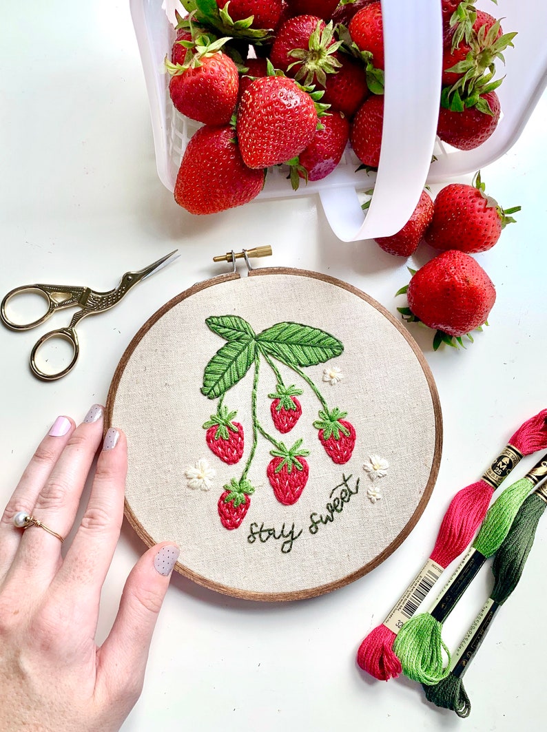 Strawberry Embroidery Pattern Strawberry Embroidery Design - Etsy