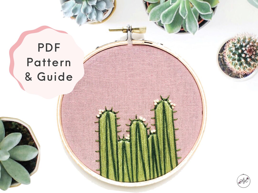 Cactus Embroidery Pattern Boho Embroidery Pattern Flowering - Etsy ...