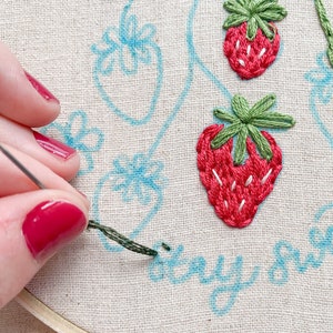 Strawberry Embroidery Pattern, Strawberry Embroidery Design, Strawberry ...