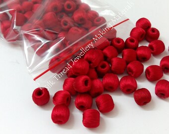 Silk thread beads | Etsy