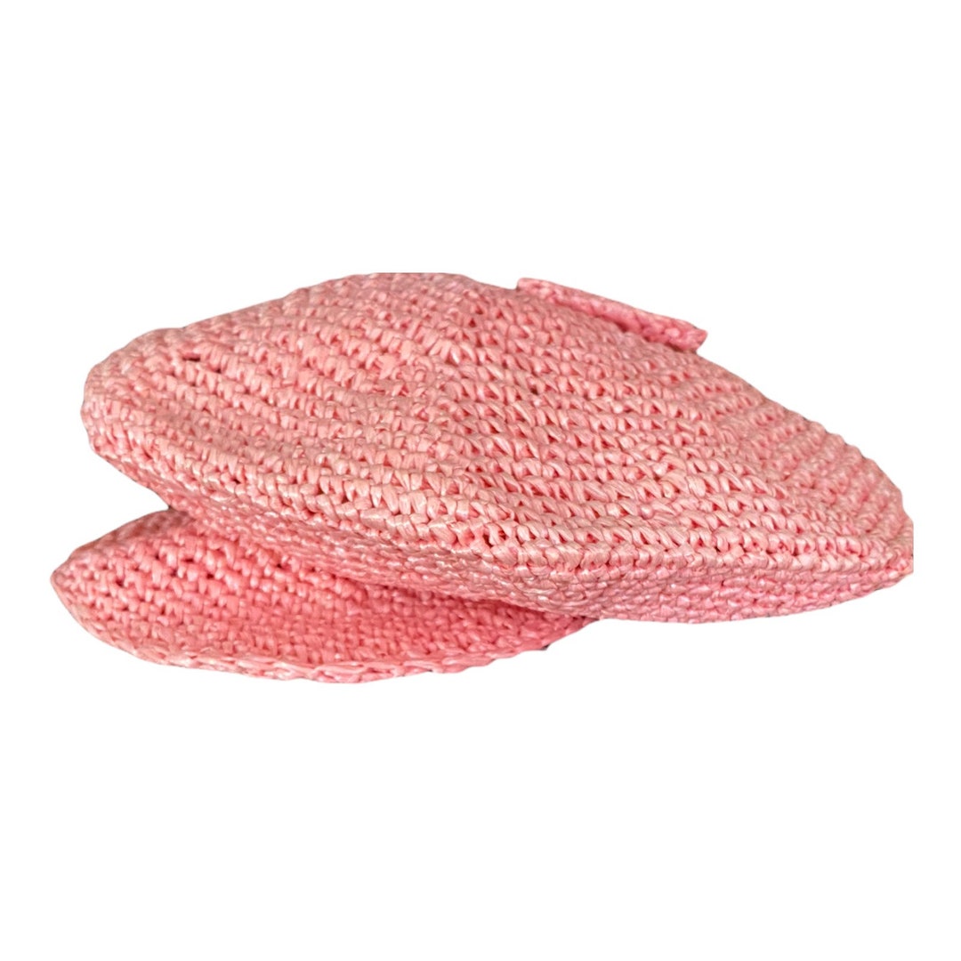 Vintage Womens Pink Newsboy Hat Poly Straw, Lined - Etsy