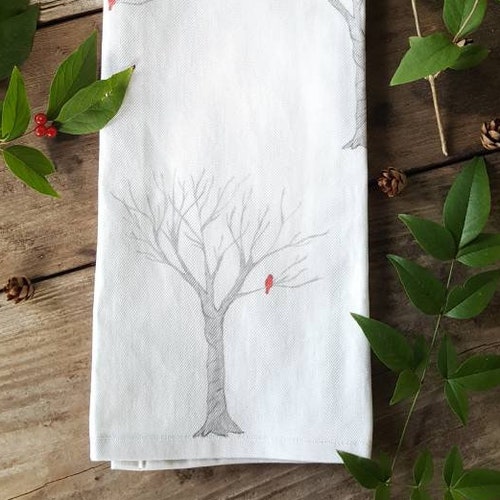Tree Towel Embroidered Tree Towel Tree of Life Flour | Etsy
