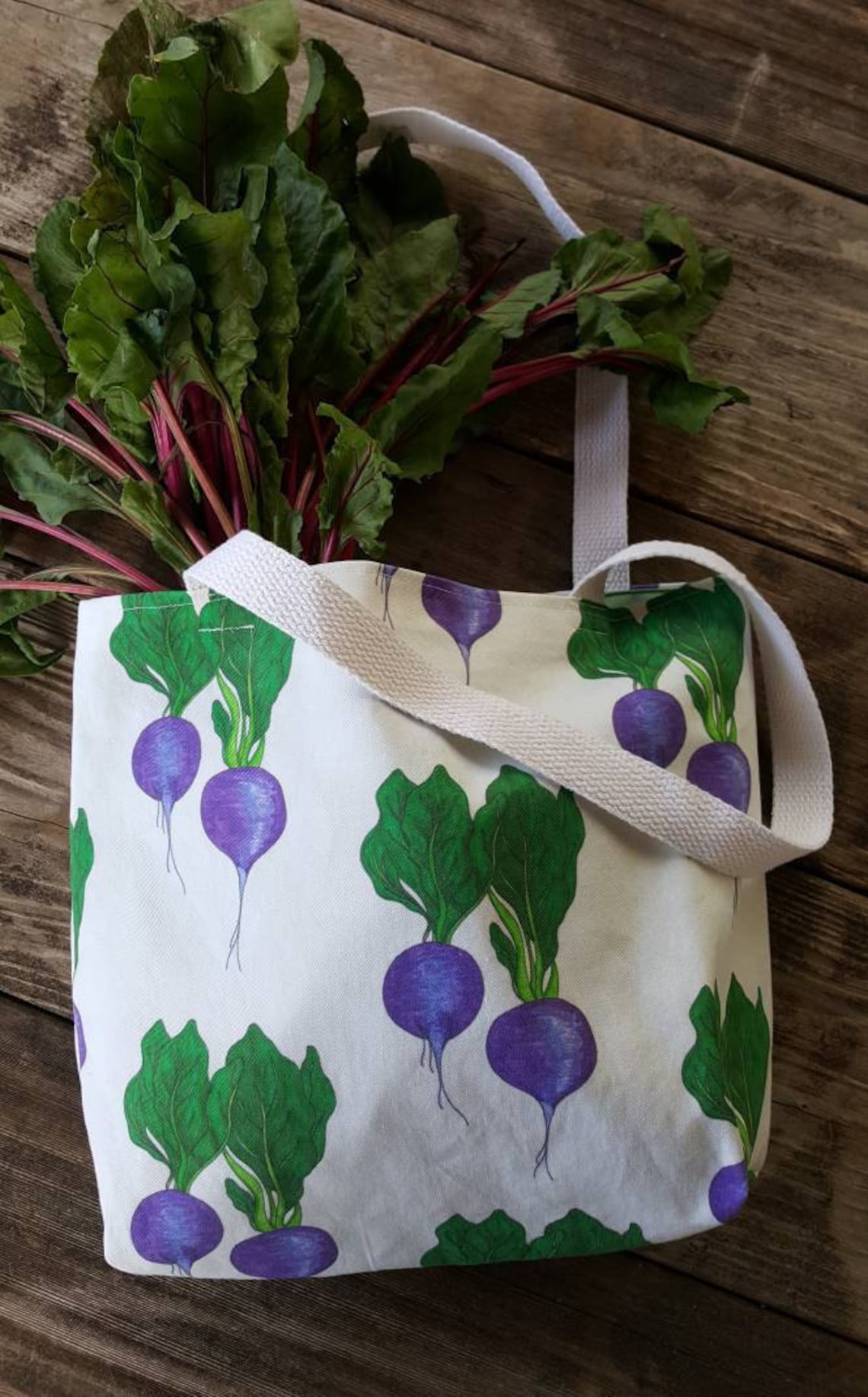 Radish Market Tote Bag Turnip Produce Bag Veggie Shopping | Etsy