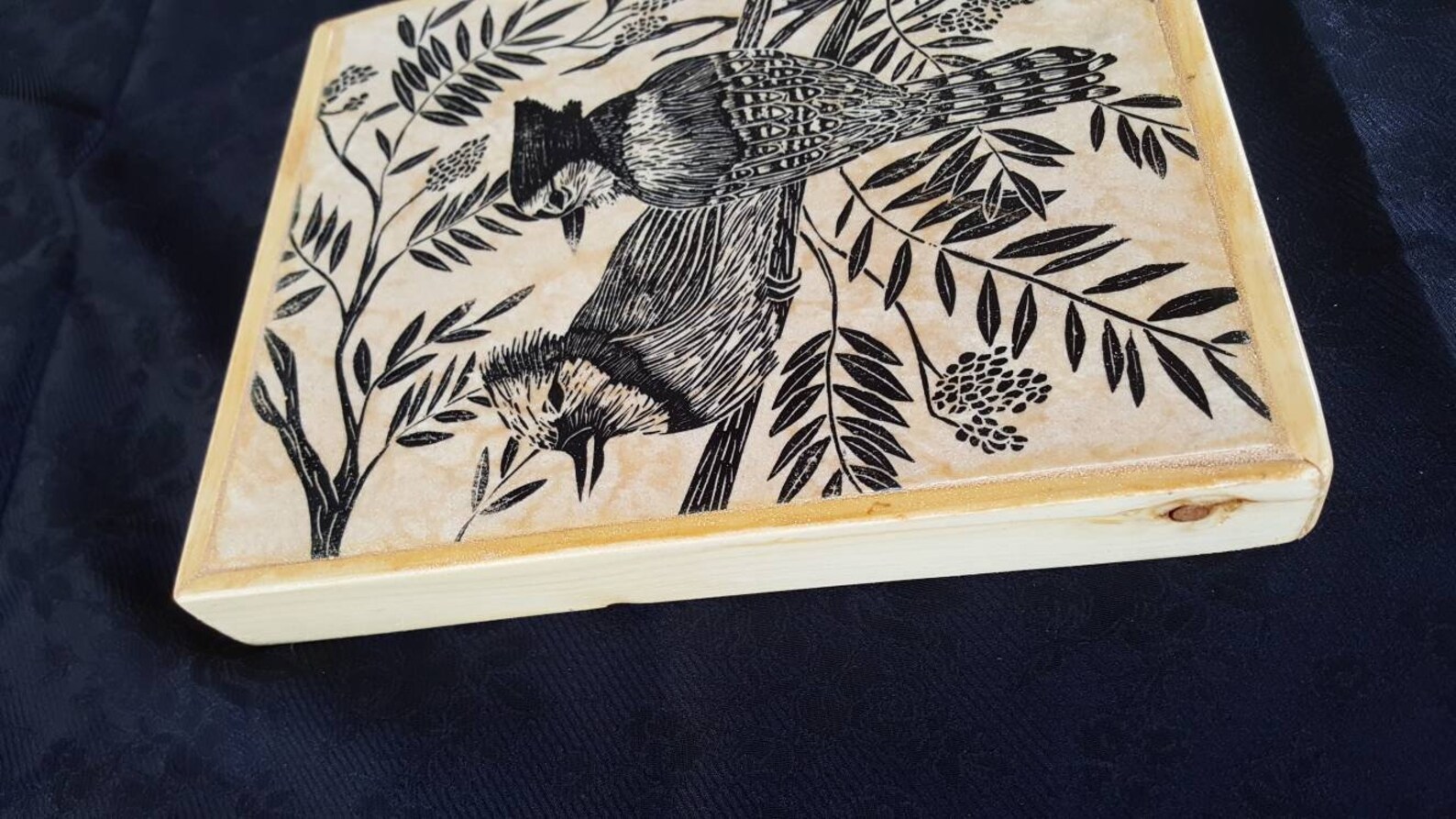 Blue Jay Linoleum Block Print - Etsy