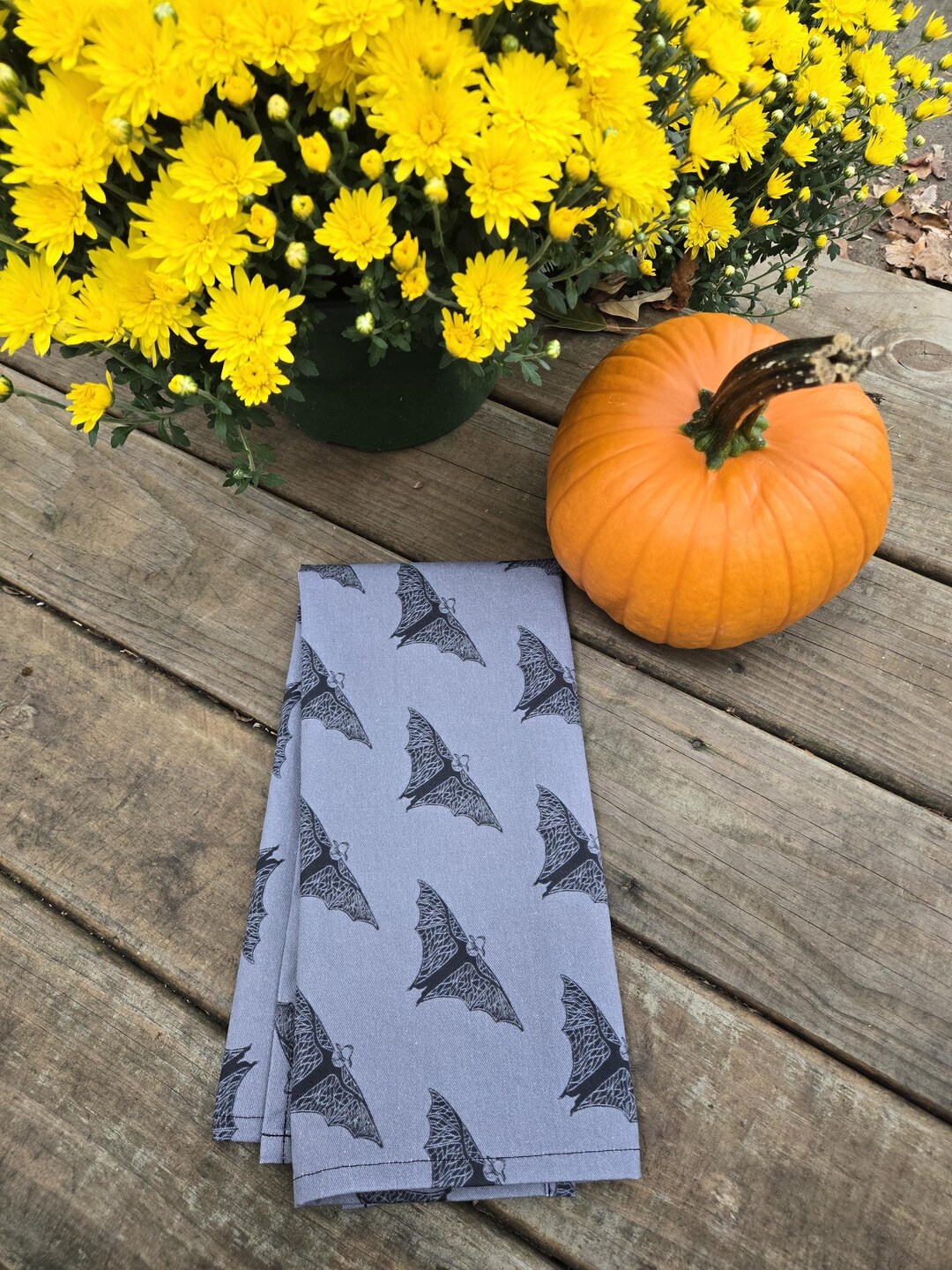 Bat Tea Towel, Bat Dish Towel, Halloween Tea Towel - Etsy