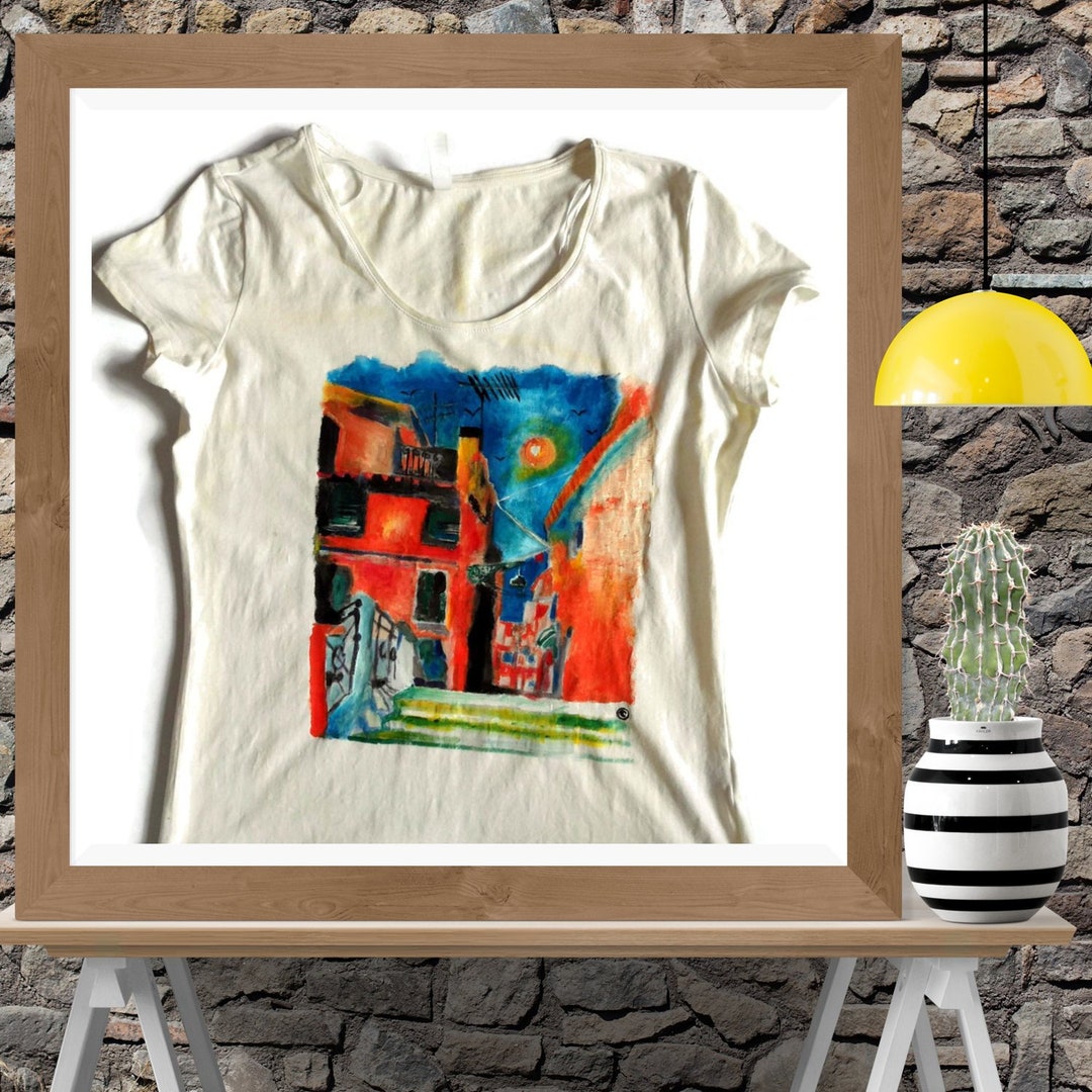 Landscape Inspired T-shirts-city Landscape Tee-shirt-handmade Colorful ...