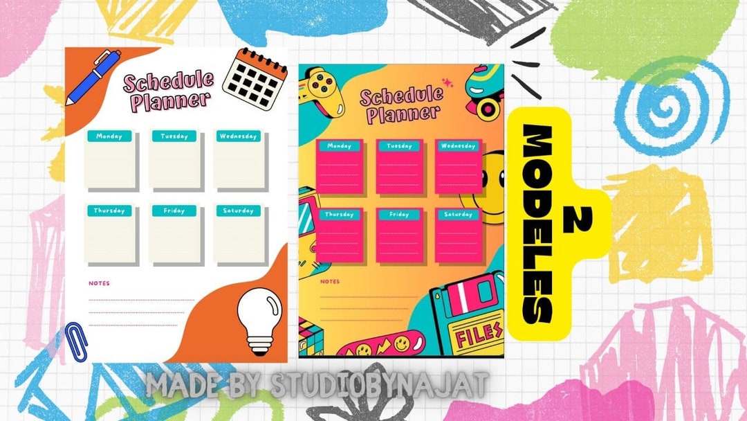 Kids Weekly Planner Printable Landscape, Minimalist Weekly Schedule ...