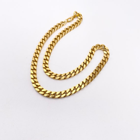 Large curb chain necklace in golden brass in 2 models - Gem