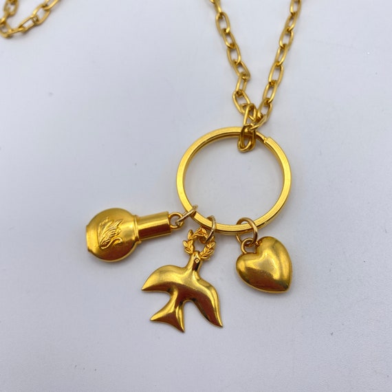 VANDERBILT Pendant Necklace With Golden Charms With Chain. - Etsy