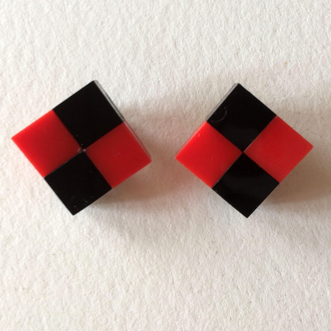 Square Clips Checkerboard Pattern Different Color Variations, Vintage ...