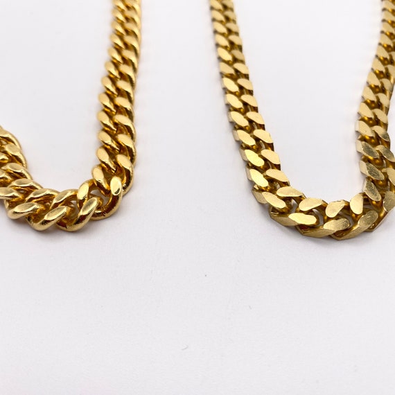 Large curb chain necklace in golden brass in 2 models - Gem