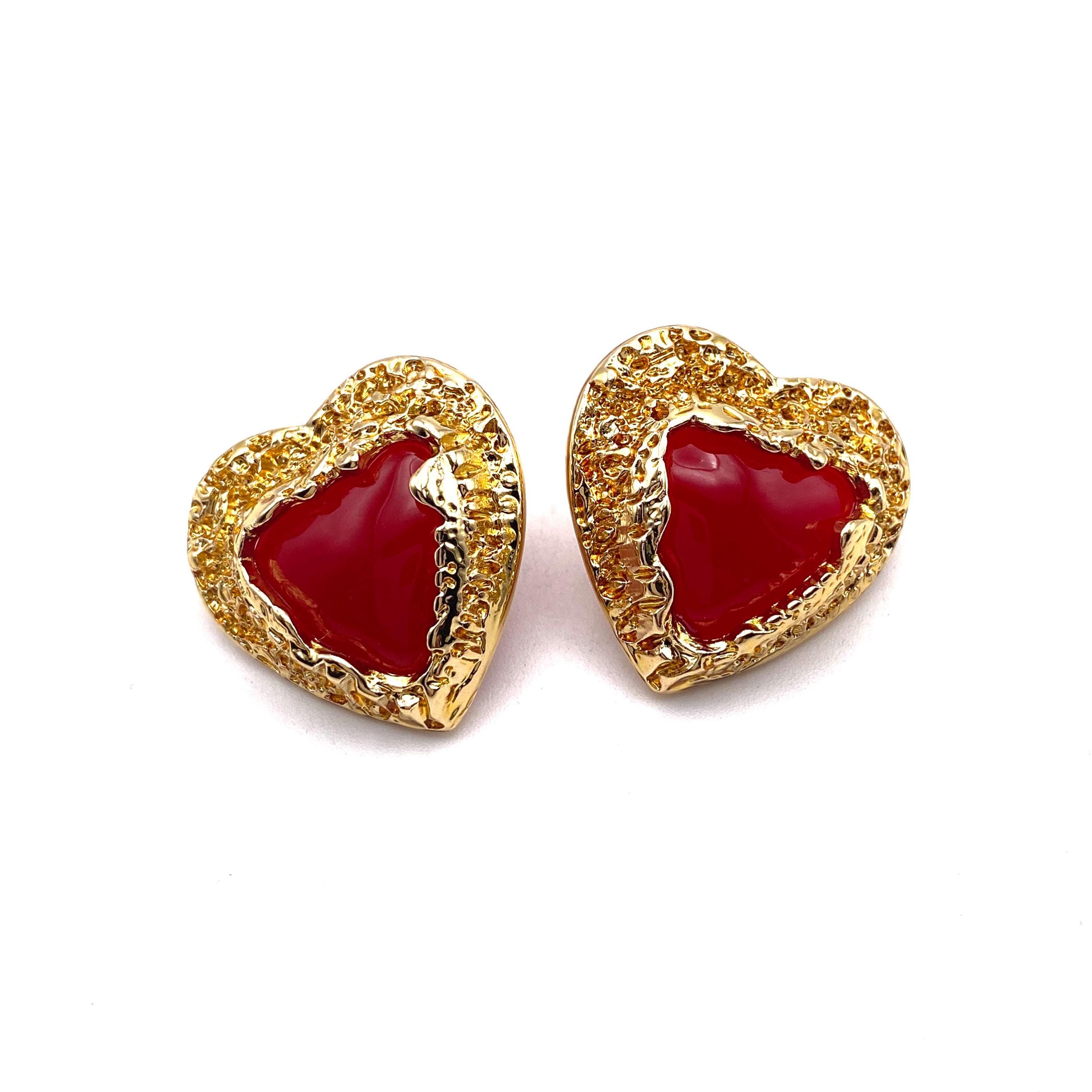 Christian Lacroix Earrings Heart - Etsy Christian Lacroix Earrings Heart - Etsy