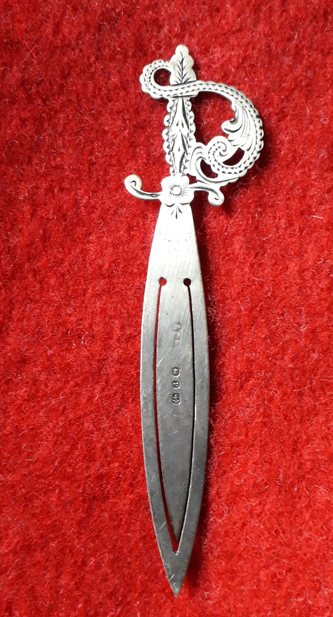 Victorian Silver Bookmark, Sword Antique Silver Bookmark, Collectable ...