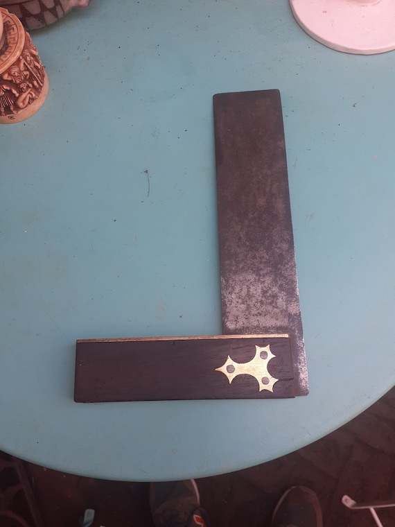 Vintage Brass and Hardwood Large Set Square Woodworking Set - Etsy UK