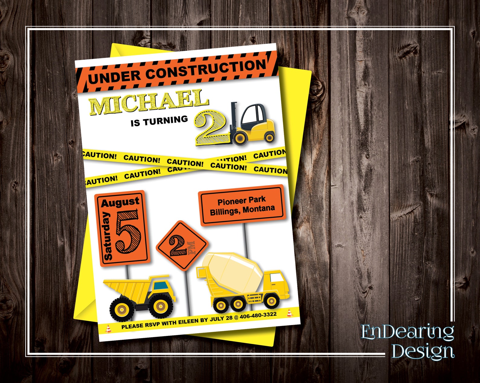 Fun, Printable Under Construction Birthday Invitation - 5x7 - Toddler ...