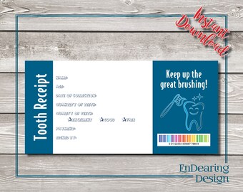 Tooth Fairy Receipt Printable INSTANT DOWNLOAD Tooth - Etsy