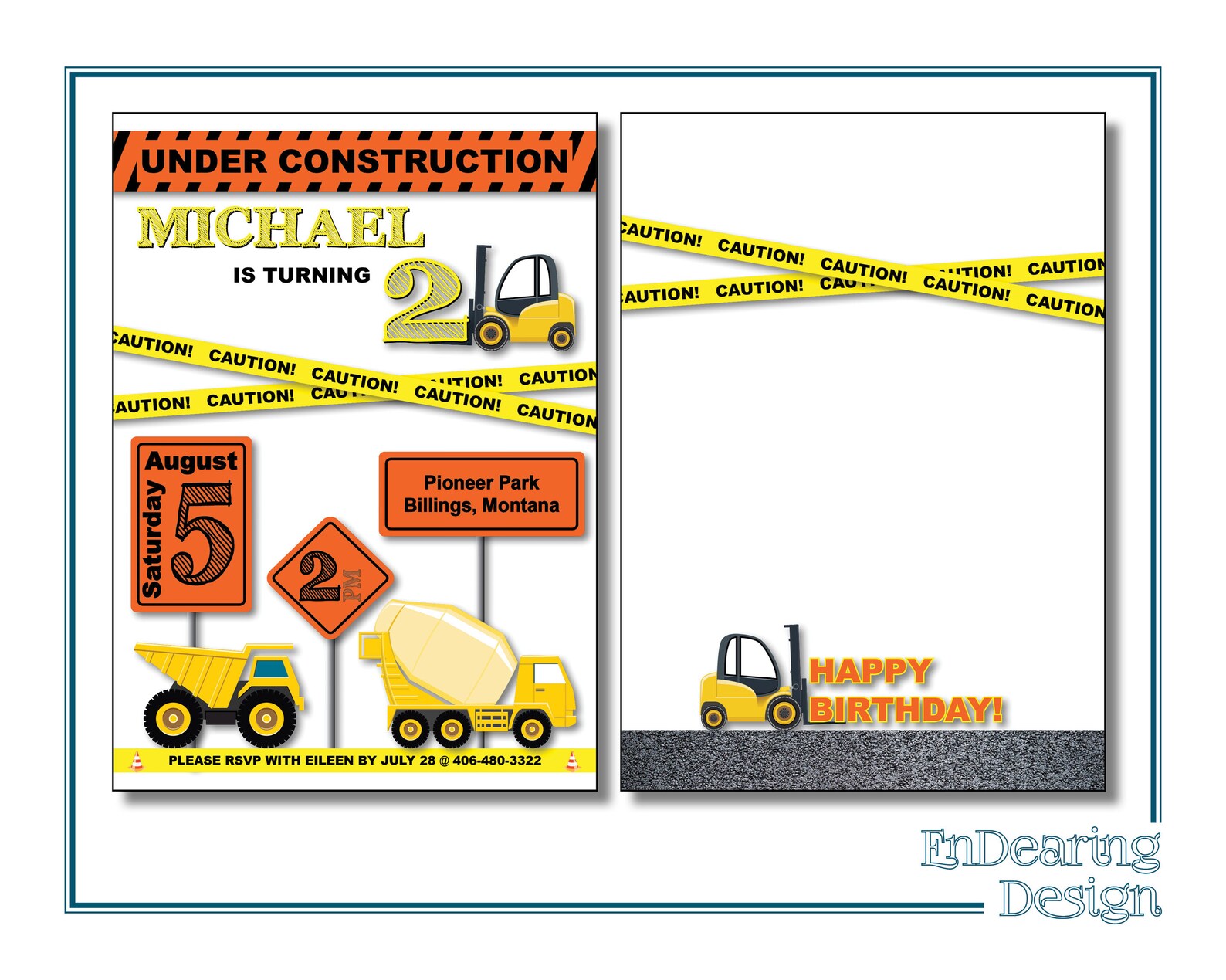 Fun, Printable Under Construction Birthday Invitation - 5x7 - Toddler ...