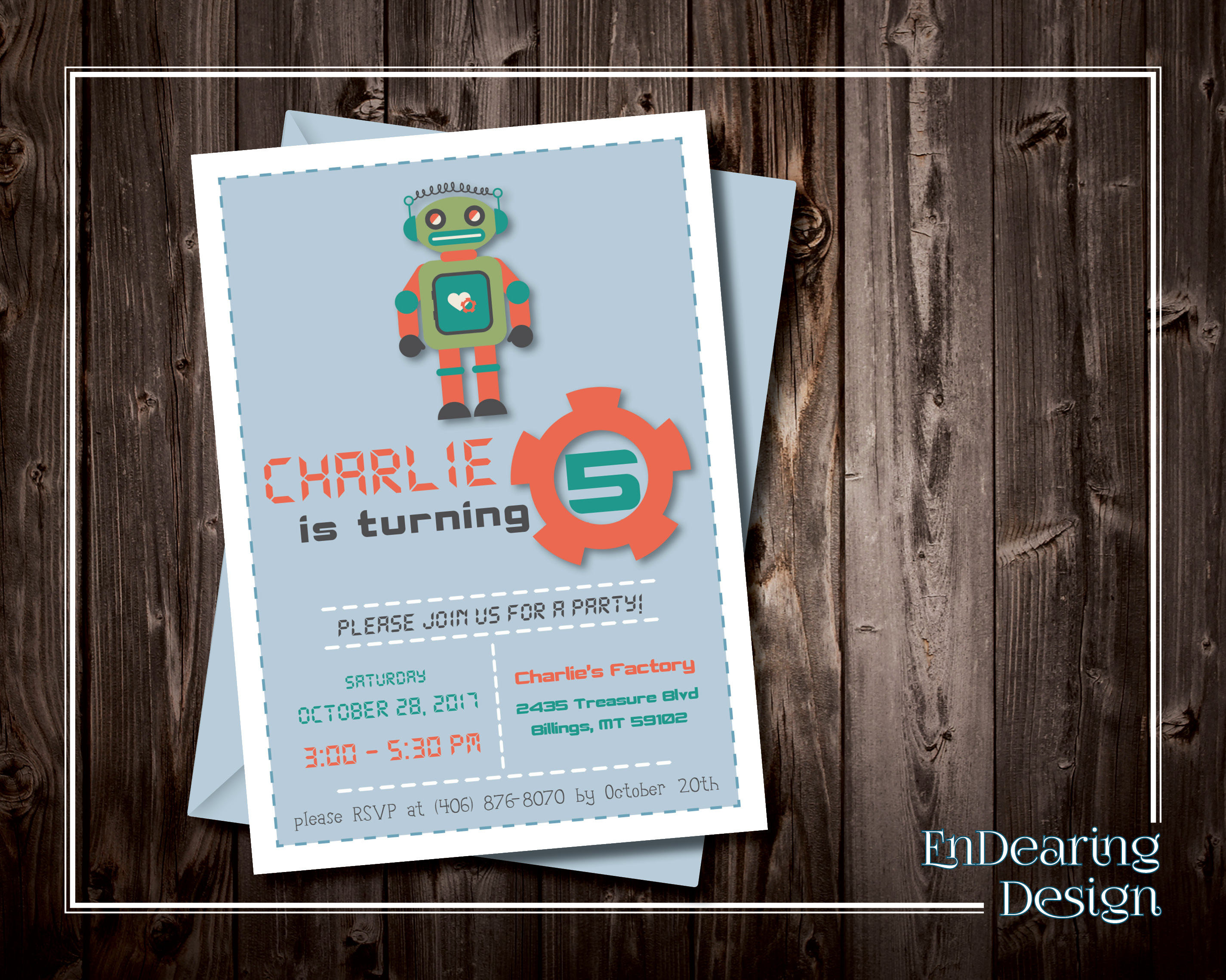 Fun, Printable Robot Birthday Invitation - 5x7 - Boy Birthday Invite - Etsy