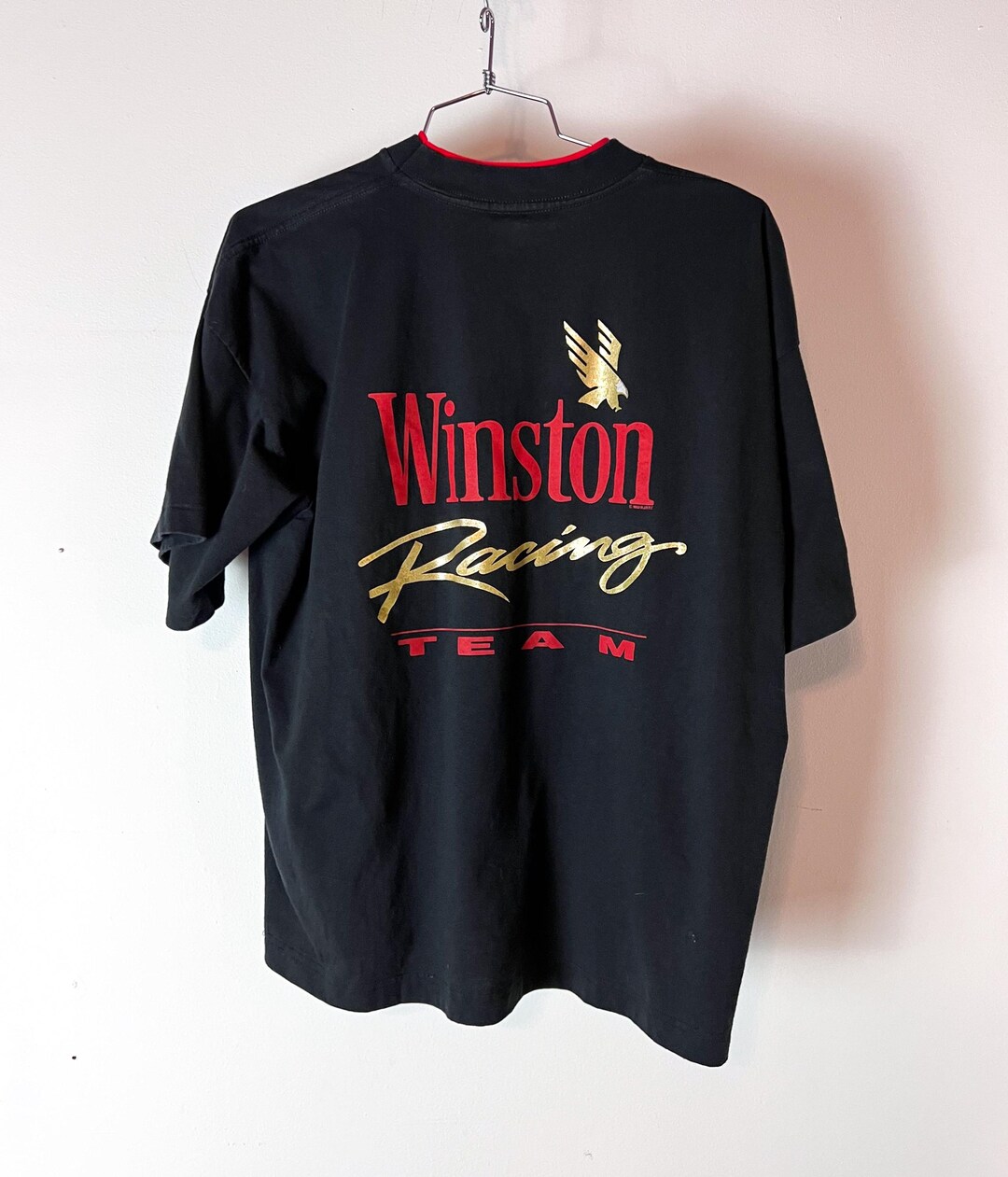 Vintage 1990s M Winston Racing Team Layered Black and Red T-shirt ...