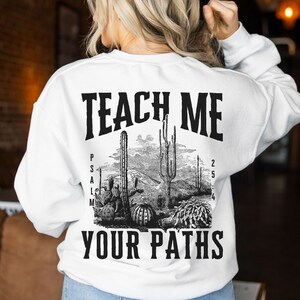 Teach Me Your Paths Svg, Vintage Christian Sublimation, Boho Psalms ...