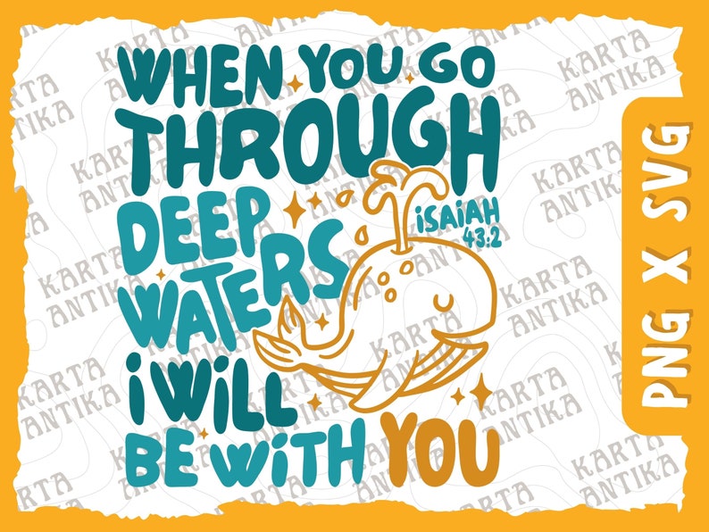 Kids Through Deep Waters SVG, Christian Ocean Cut File for Boys ...