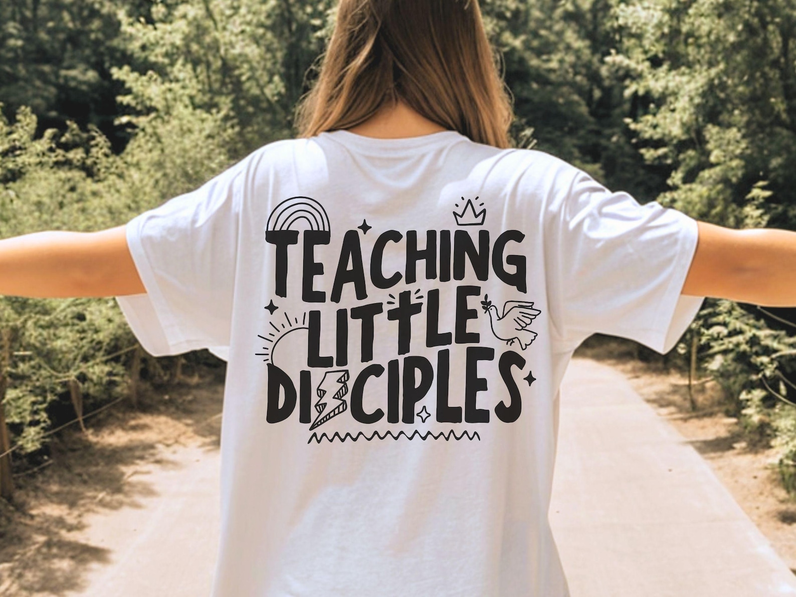 Teaching Little Disciples Svg, Retro Christian Teacher Svg, Religious ...
