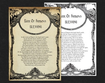 Book of Shadows Blessing - Etsy
