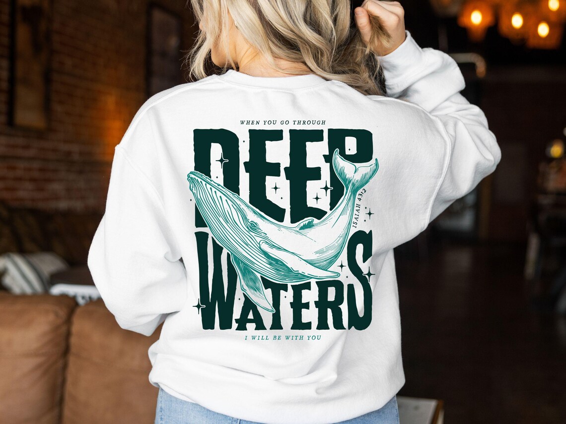 When You Go Through Deep Waters Svg, Retro Christian Men Sublimation ...