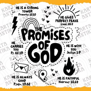 Promises of God Hoodie Design Svg, Retro Christian Sublimation, Bible ...