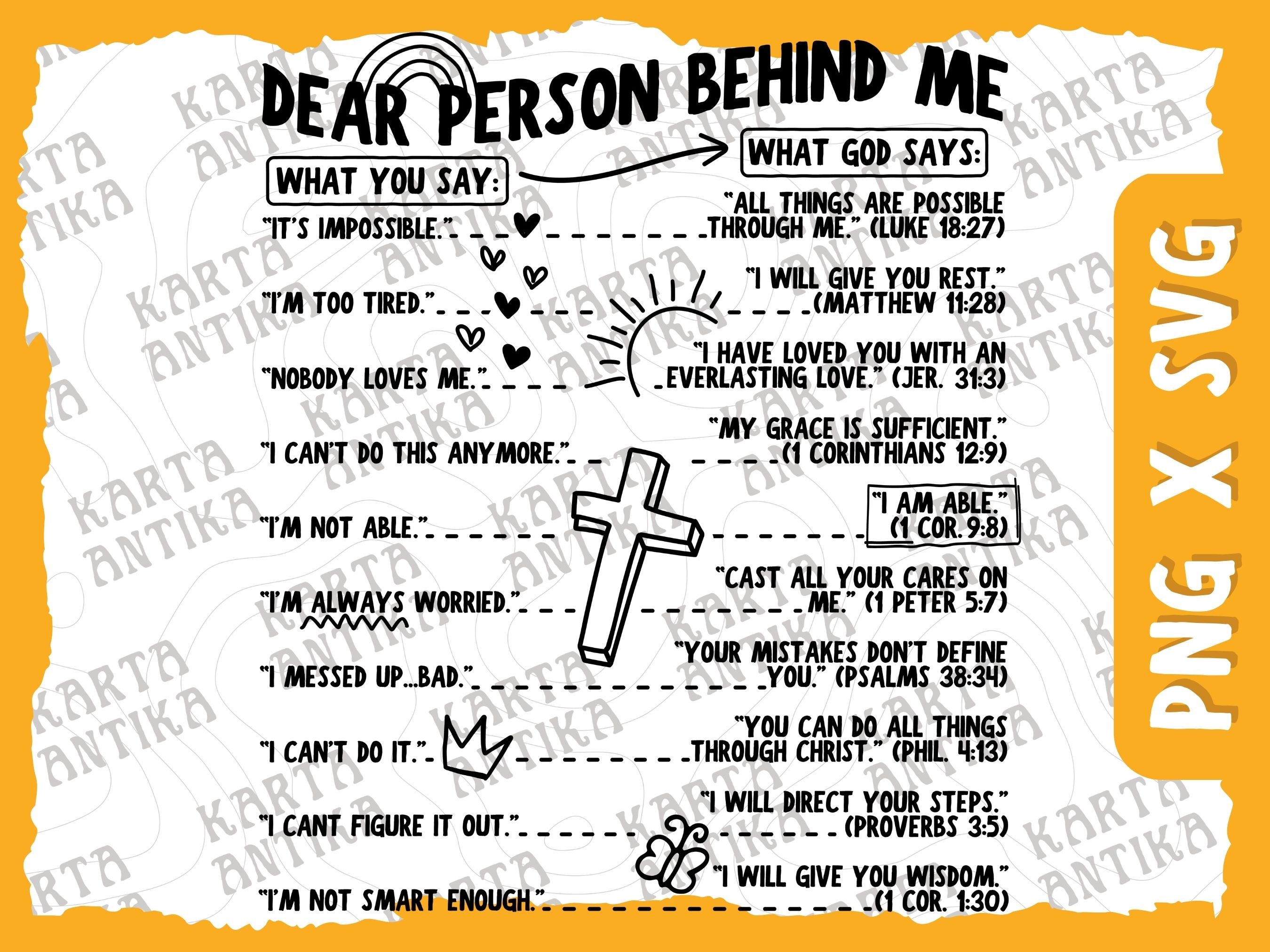 Dear Person Behind Me Design Shirt Svg, God Says You Are Svg, Retro ...