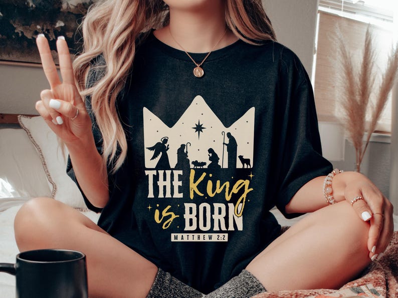 Retro Religious Christmas Dad Sublimation, the King is Born SVG, He ...