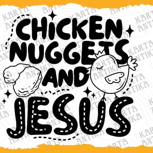 Chicken Nuggets and Jesus Tshirt SVG, Christian Shirts Cut File for ...