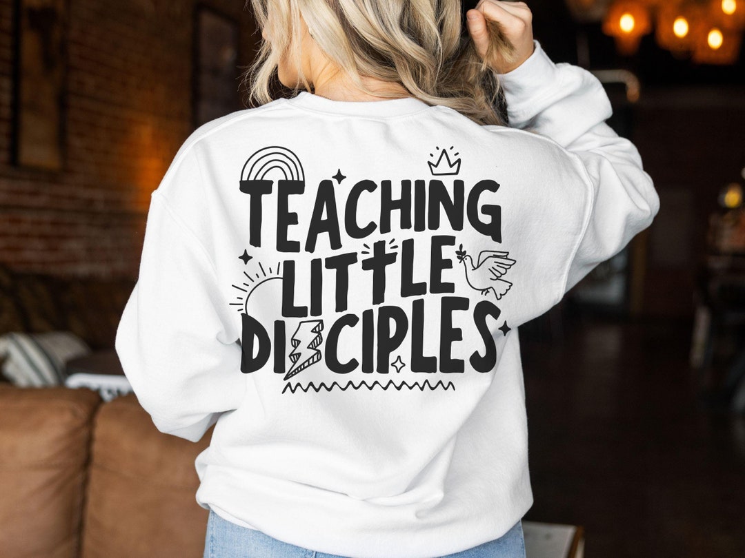 Teaching Little Disciples Svg, Retro Christian Teacher Svg, Religious ...