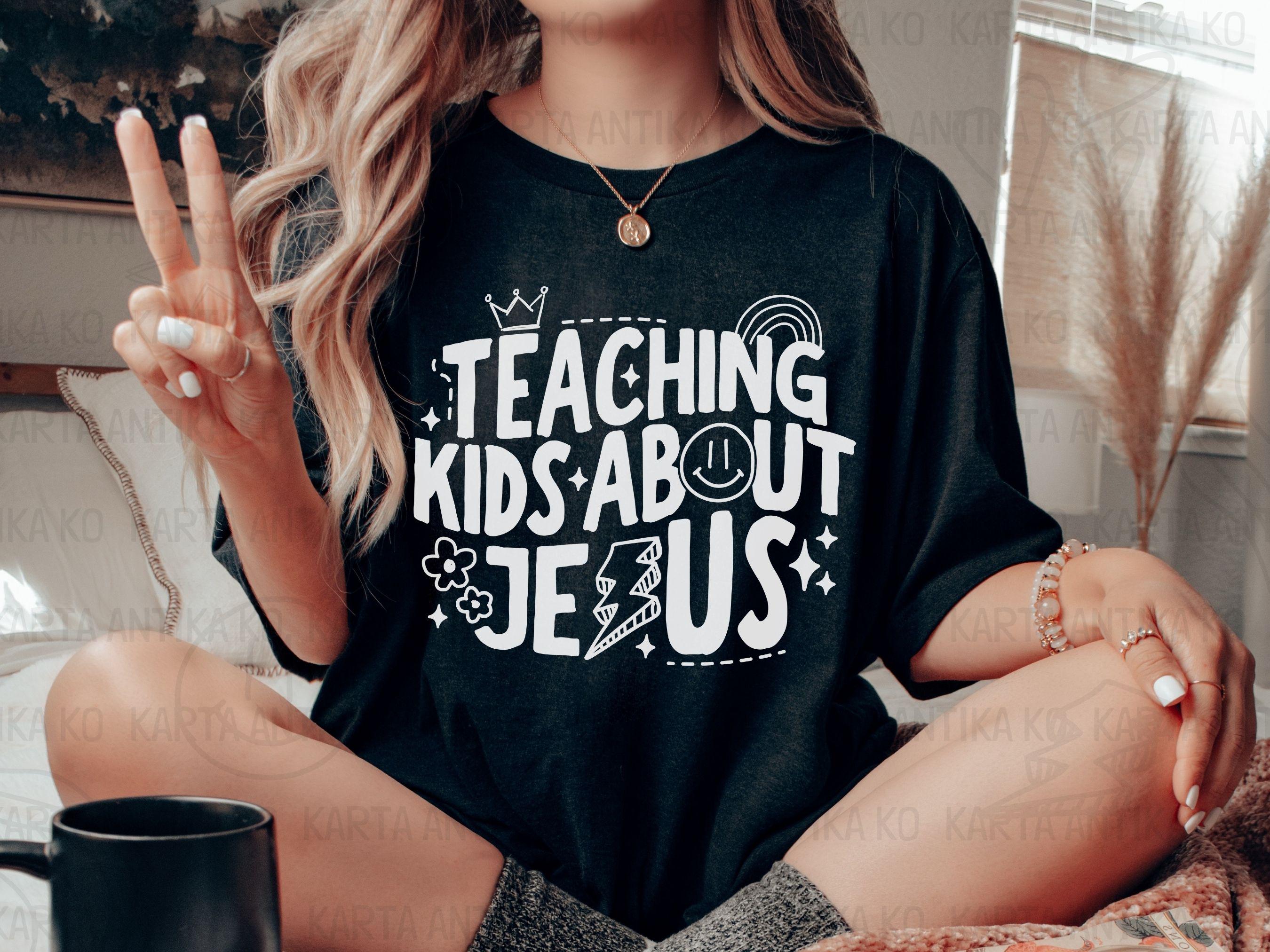 Teaching Kids About Jesus Svg, Retro Christian Teacher Svg, Religious ...