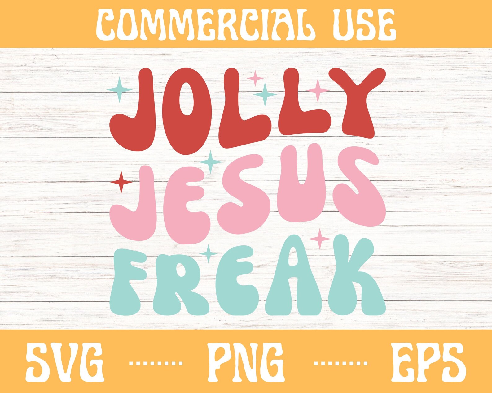 Jolly Jesus Freak Cut File Retro Christian Svg Wavy Bible - Etsy