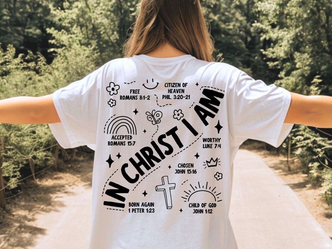 In Christ I Am Shirt Design Svg, Retro Christian Faith Sublimation ...