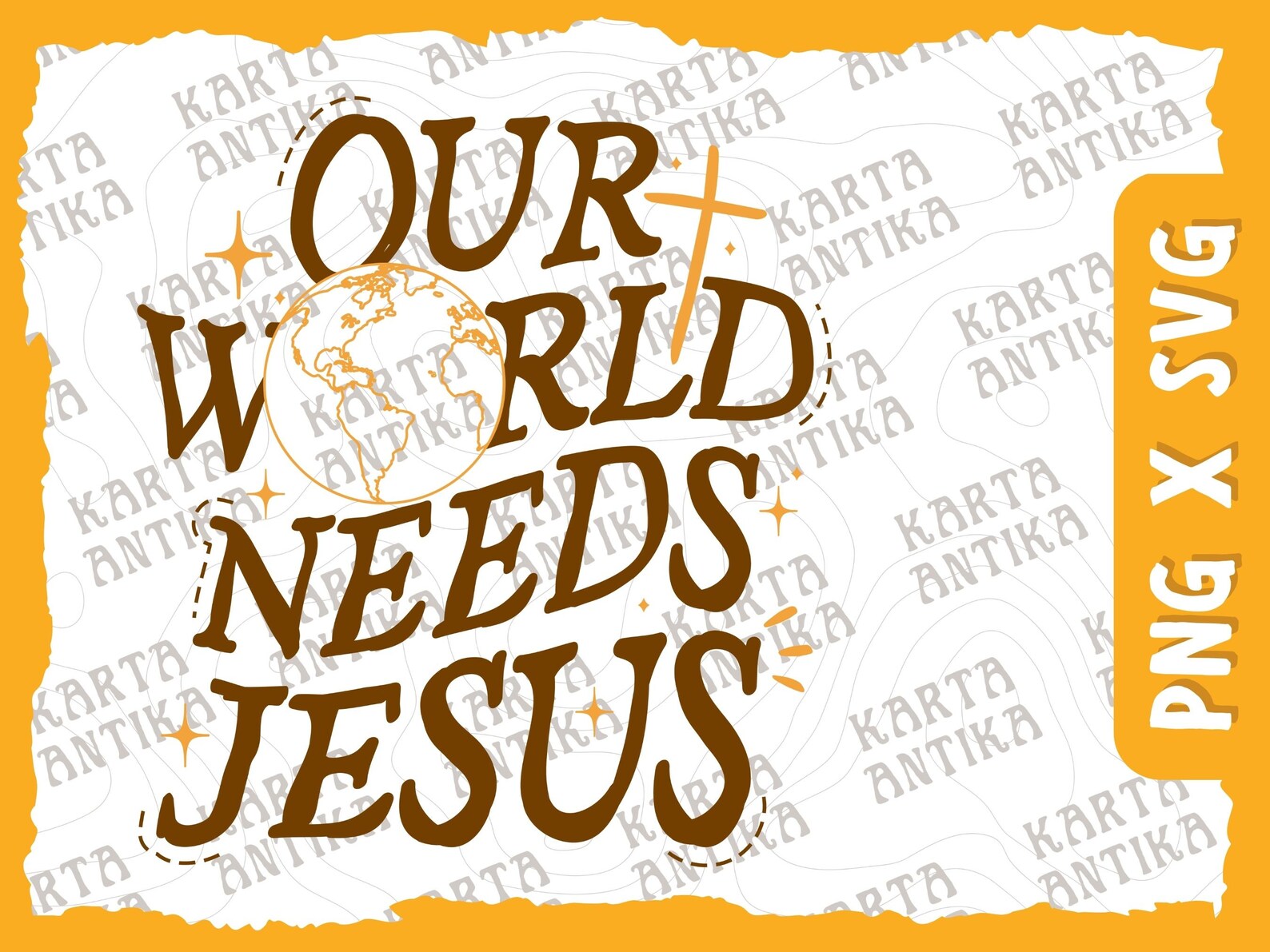 Our World Needs Jesus Vintage Design Svg, Retro Christian Sublimation ...