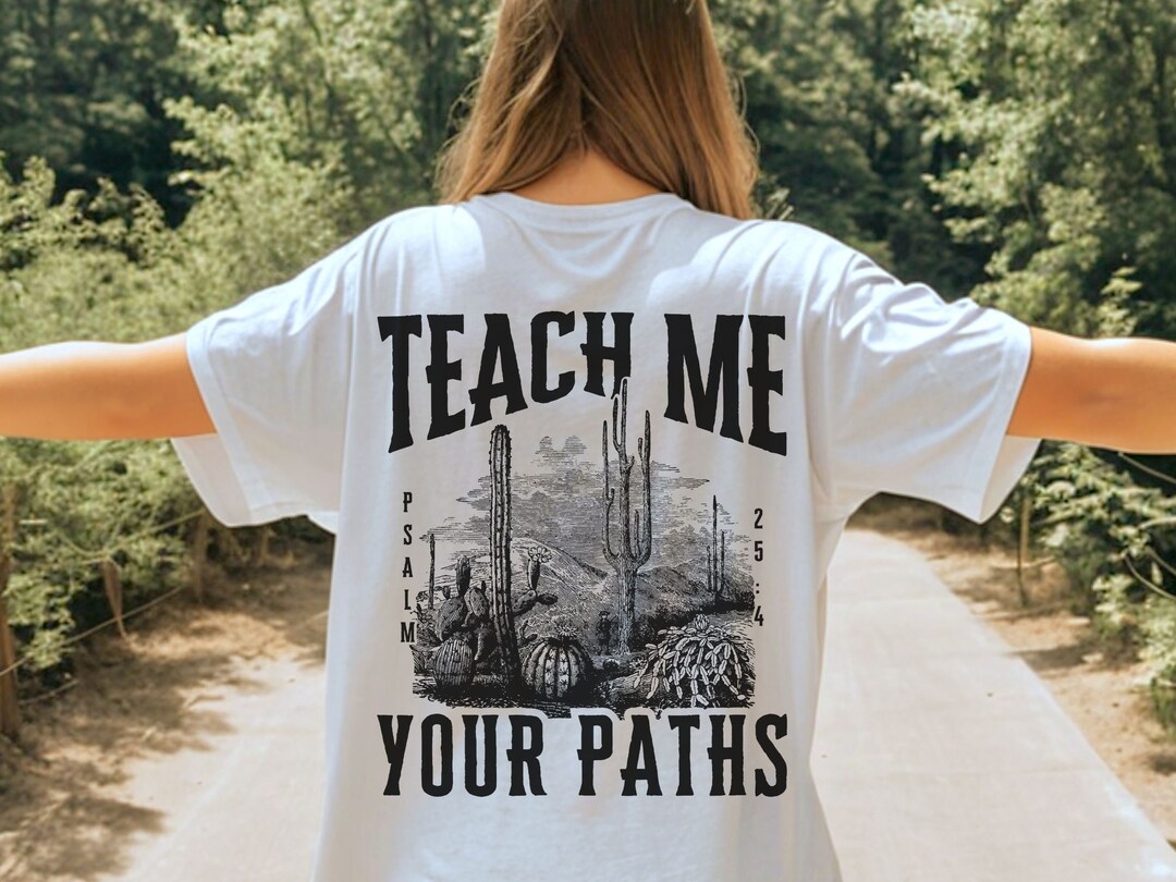 Teach Me Your Paths Svg, Vintage Christian Sublimation, Boho Psalms ...