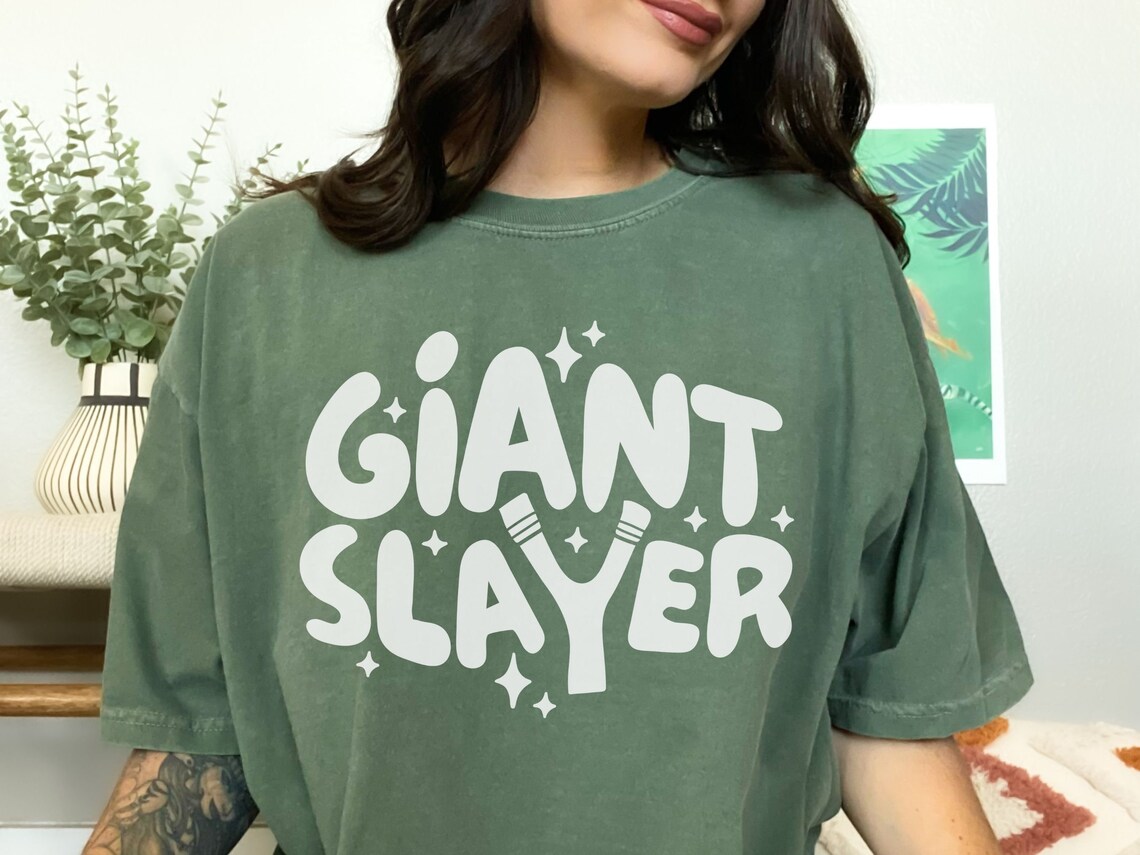 Giant Slayer Tshirt SVG, Christian Shirts Cut File for Body, Biblical ...