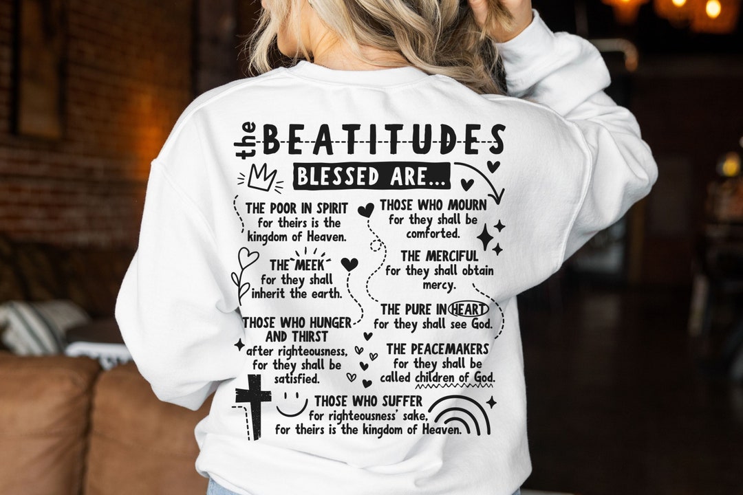 The Beatitudes Bible Design Svg, Bible Verse Sublimation, Retro Bible ...