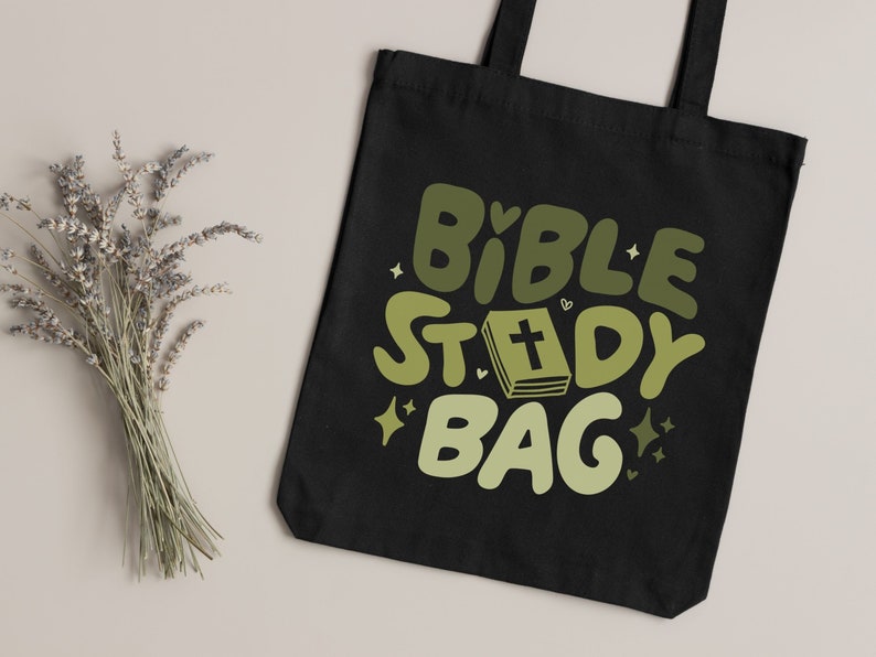 Retro Bible Study Bag Cut File, Boho Christian Tote Bag Png, Religious ...