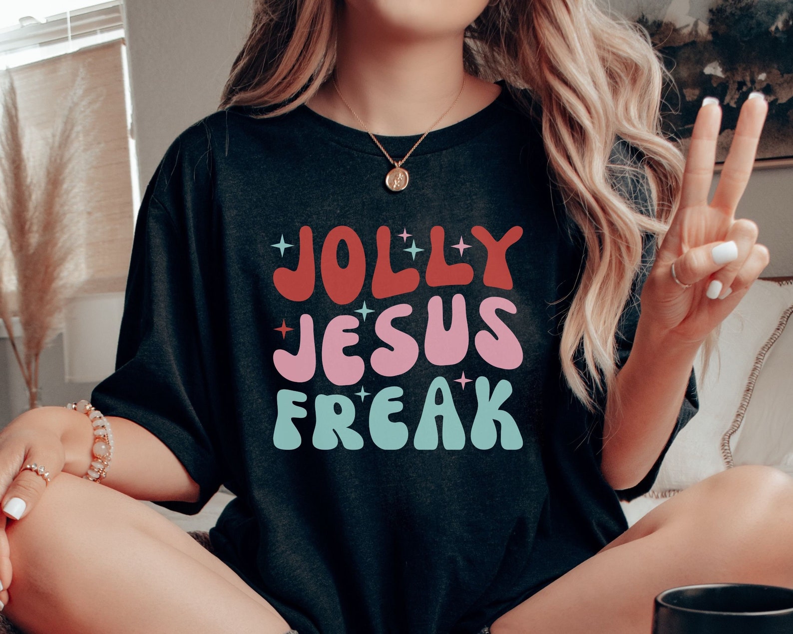 Jolly Jesus Freak Cut File Retro Christian Svg Wavy Bible - Etsy