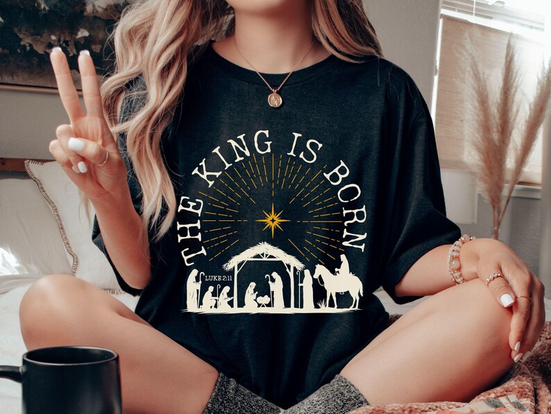 Vintage the King is Born Sublimation, O Holy Night SVG, He Will Be ...