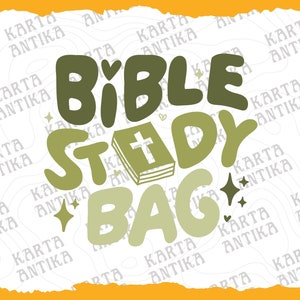 Retro Bible Study Bag Cut File, Boho Christian Tote Bag Png, Religious ...