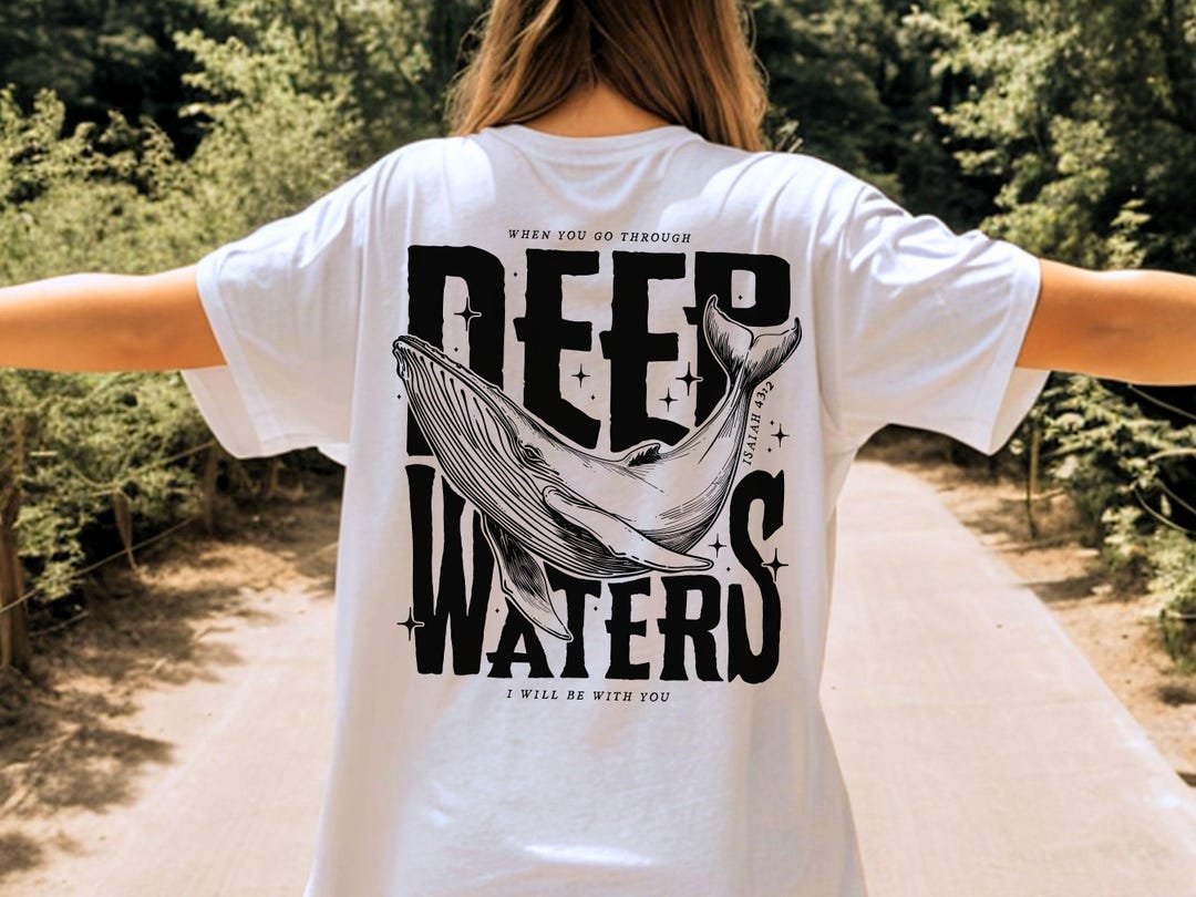 When You Go Through Deep Waters Svg, Retro Christian Men Sublimation ...