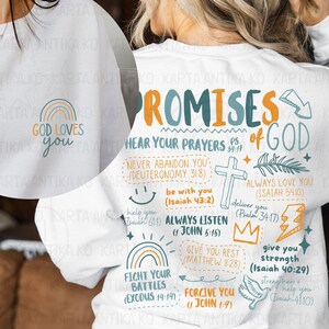 Promises of God Hoodie Design Svg, Retro Christian Shirt Sublimation ...