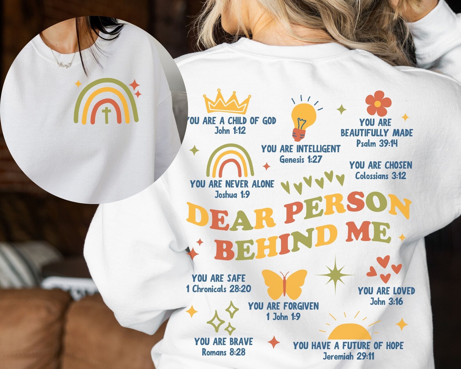 Dear Person Behind Me Hoodie Design Svg Retro Bible - Etsy