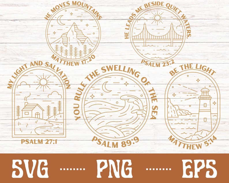 Christian Natural SVG Mountain PNG Minimal Outdoors Clipart - Etsy